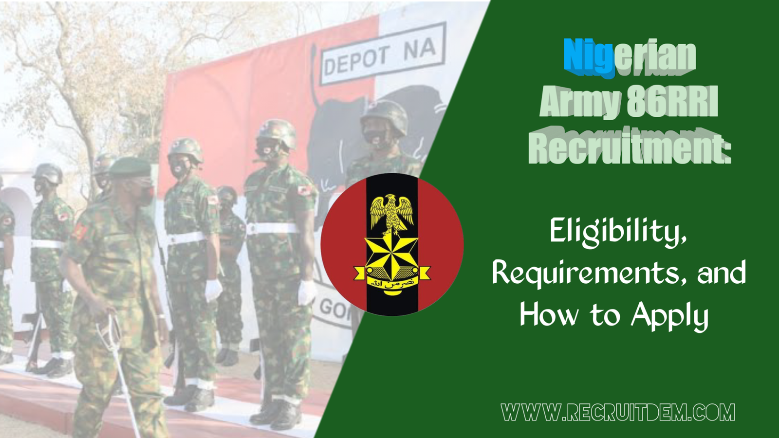 Nigerian Army 86rri Recruitment 2023 2024 How To Apply Recruitdem